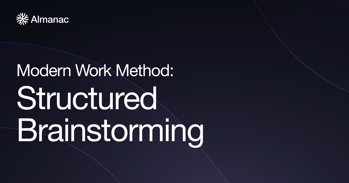 Structured Brainstorming | Modern Work Method